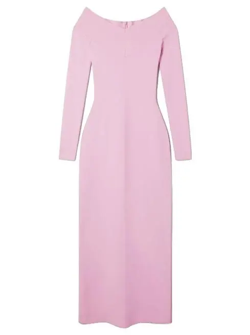Stella McCartney Compact Knit Long Sleeve Dress - Pink