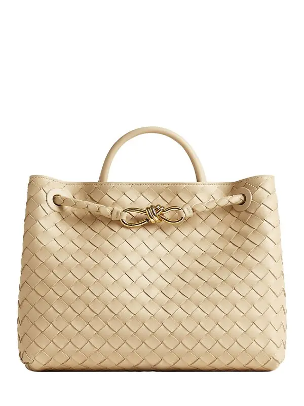 Bottega Veneta Intrecciato Leather Top Handle Bag - Tufo