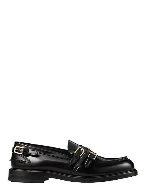 Sandro Buckle-embellished Patent-leather Loafers - Black