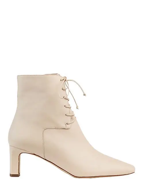 LK BENNETT Betty Suede Heeled Boots - Cre-ecru