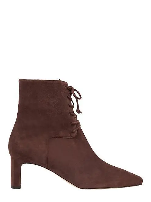 LK BENNETT Betty Suede Heeled Boots - Bro-chocolate