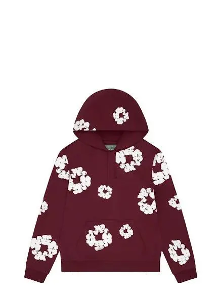 DENIM TEARS Cotton Wreath Hoodie - Burgundy