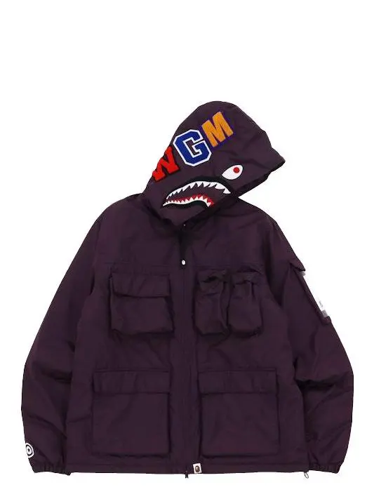 BAPE Pocket Shark Hoodie Jacket - Purple