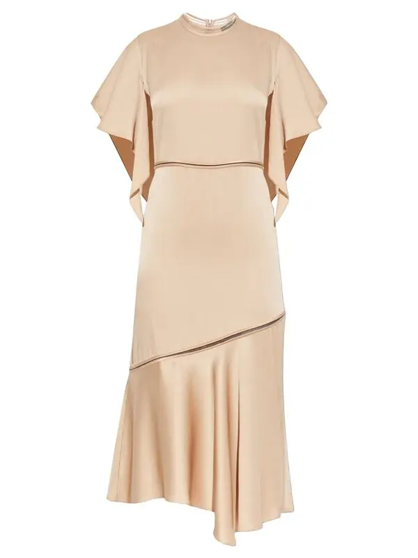 Fabiana Filippi Satin Asymmetrical Dress - Beige