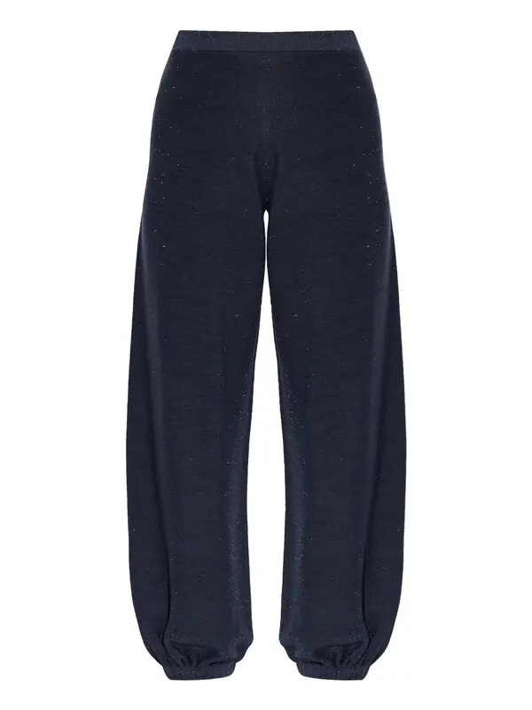 Fabiana Filippi Lurex Thread Trousers - Navy Blue