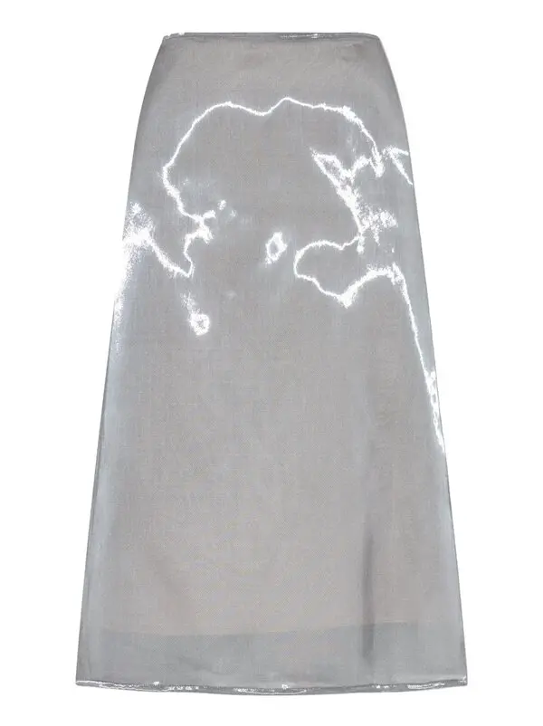 Fabiana Filippi Shimmering-finish Midi Skirt - Silver