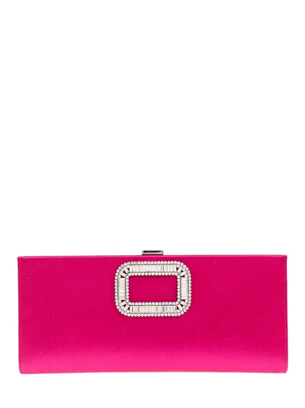 ROGER VIVIER Satin Clutch With Crystal Embellishment - Pink