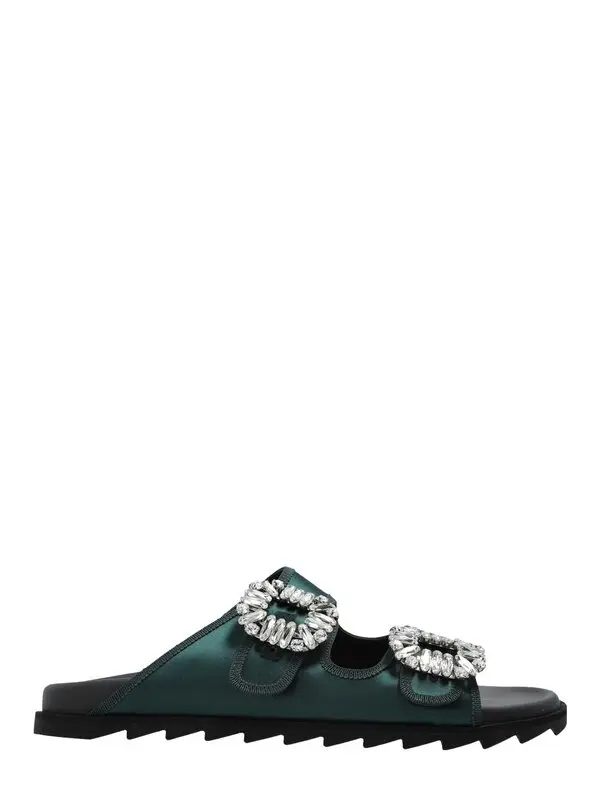 ROGER VIVIER Satin Mules - Green