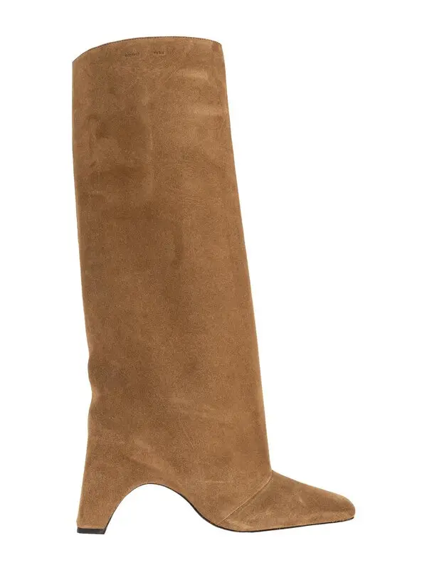 Coperni Suede Knee-high Heeled Boots - Brown