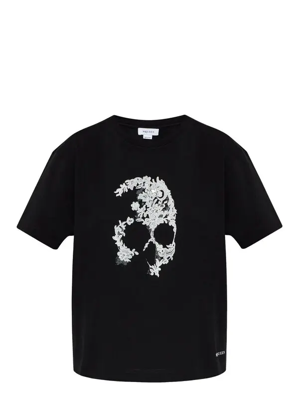 Alexander McQueen T-shirt With Skull Motif - Black