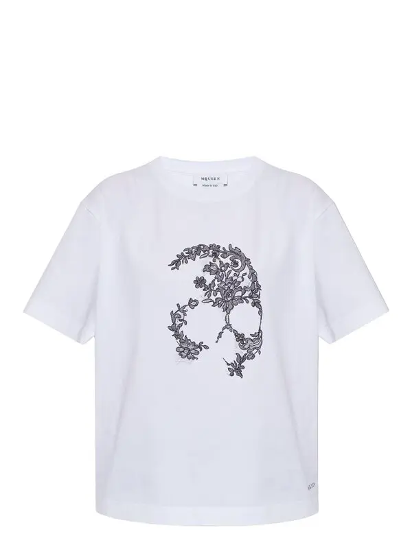 Alexander McQueen T-shirt With Skull Motif - White