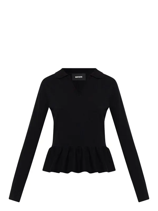 ROTATE BY BIRGER CHRISTENSEN Peplum Sweater - Black