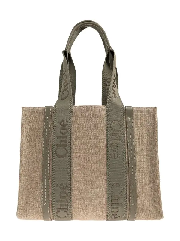 Chloé Woody Medium Shopper Bag - Beige