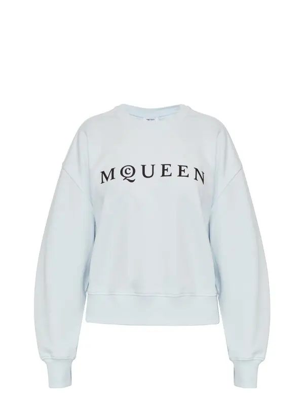 Alexander McQueen Logo Velvety Sweatshirt - Light Blue