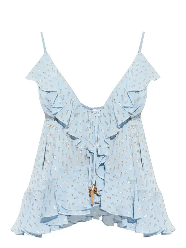 Zimmermann Lurex Thread Top - Light Blue