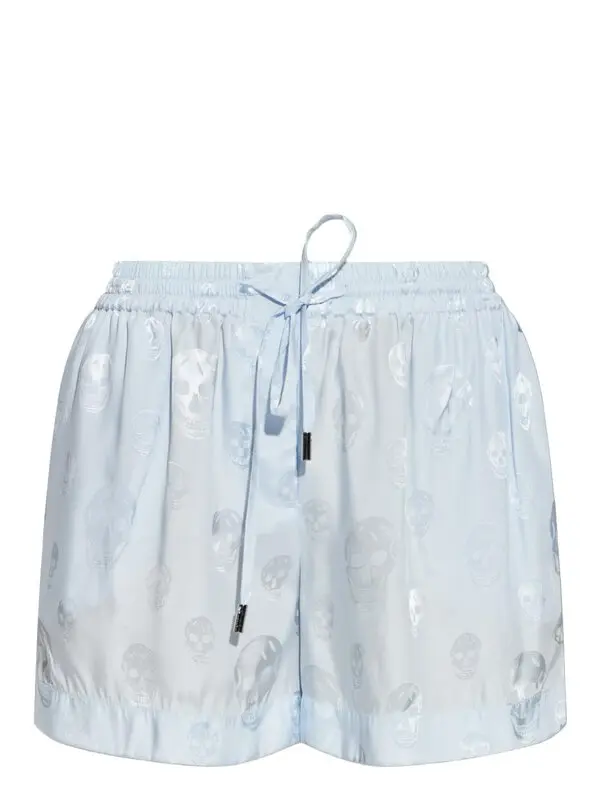 Alexander McQueen Skull Motif Shorts - Light Blue