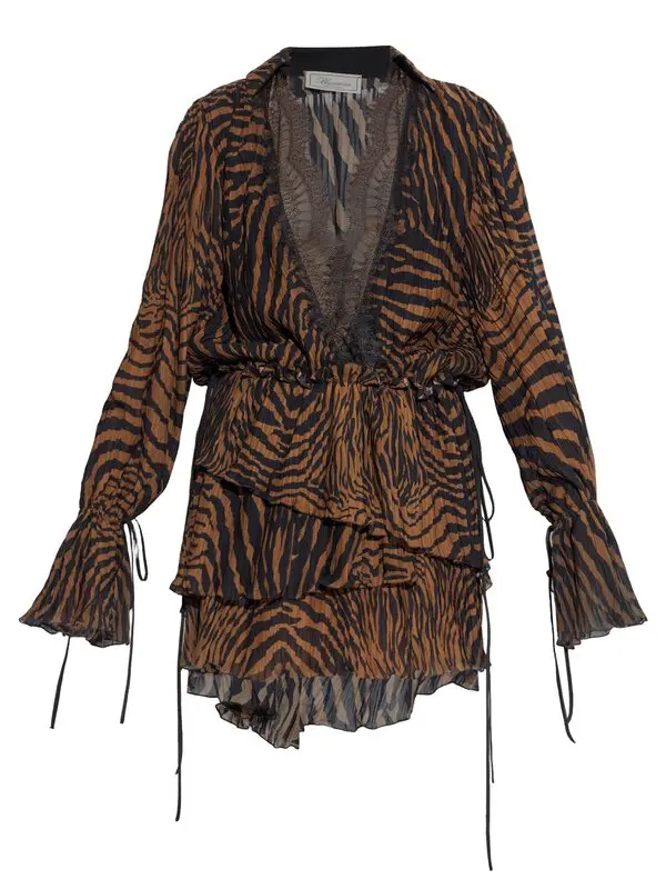 Blumarine Animal Print Dress - Brown
