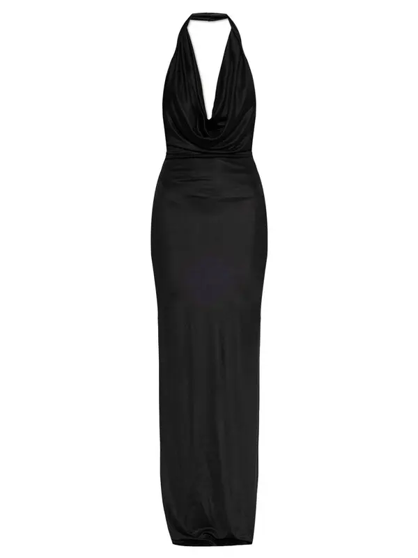 Dsquared2 Long Dress With Open Back - Black