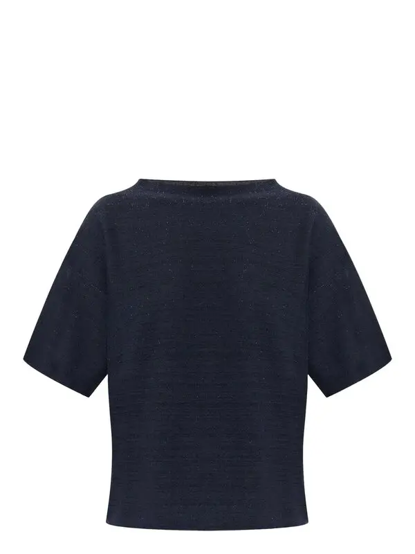 Fabiana Filippi Knit Top With Lurex Thread - Navy Blue