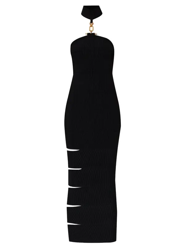 Balmain Dress With Decorative Slits - Black