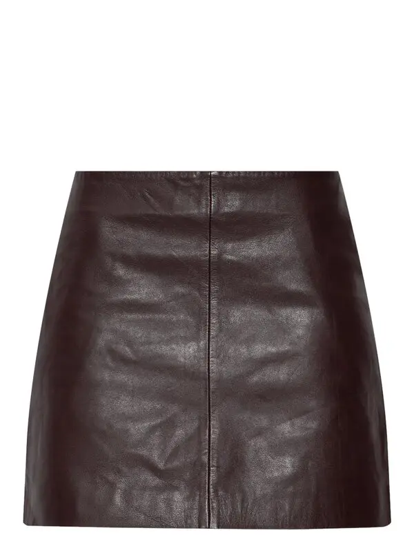 ALLSAINTS Renai’ Leather Mini Skirt - Burgundy