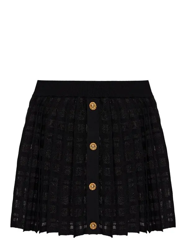 Balmain Pleated Skirt - Black