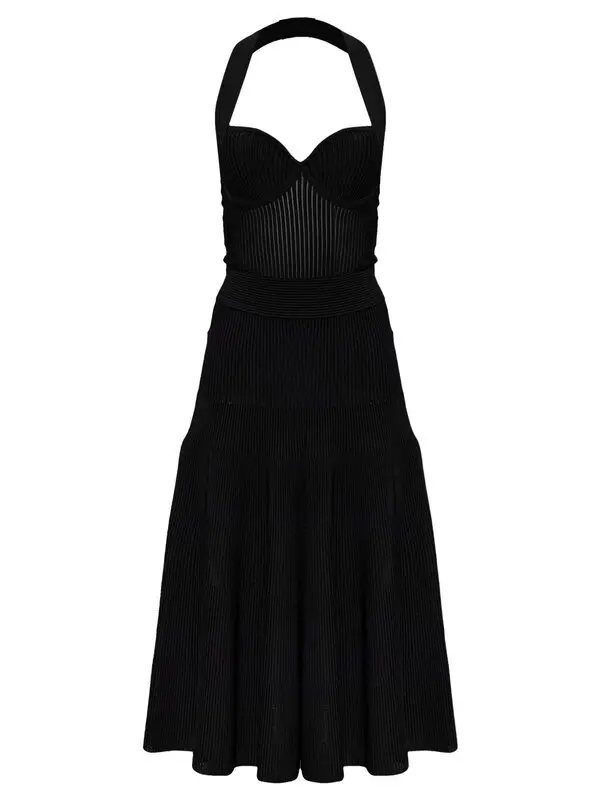 Balmain Backless Knit Dress - Black