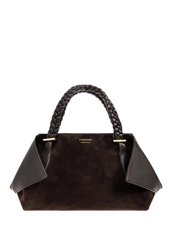 FERRAGAMO Suede Handbag - Brown