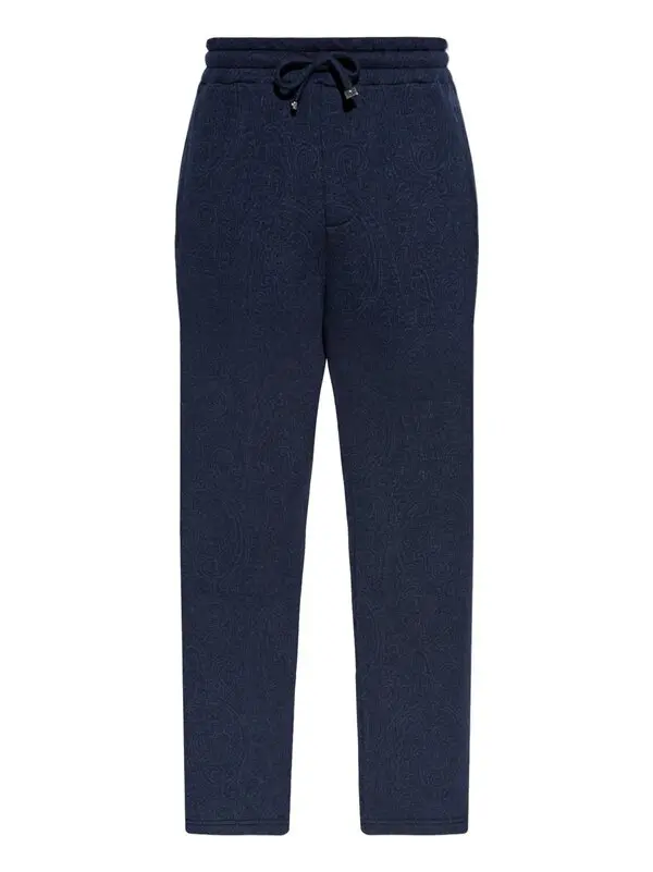 Etro Patterned Loose-fit Trousers - Navy Blue