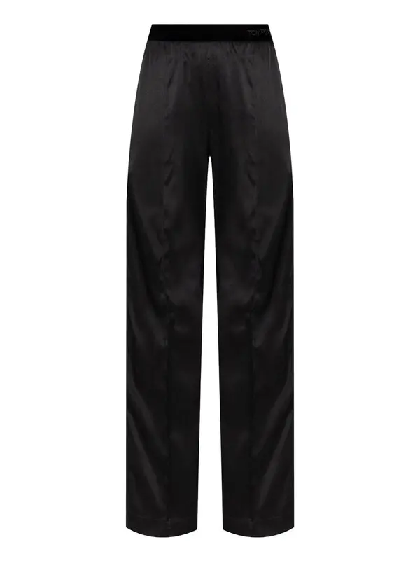 TOM FORD Silk Trousers - Black