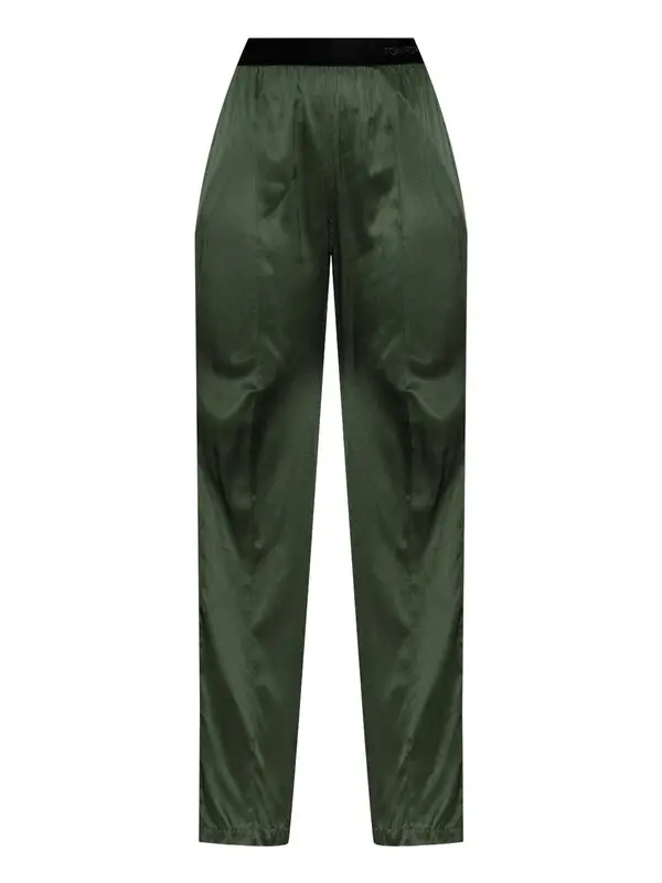 TOM FORD Silk Trousers - Green
