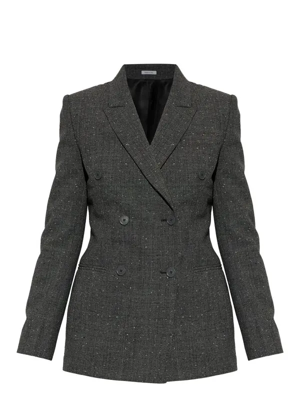 Alexander McQueen Wool Blazer With Checked Pattern - Grey