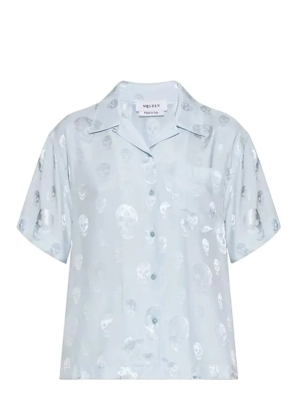 Alexander McQueen Skull Motif Shirt - Light Blue