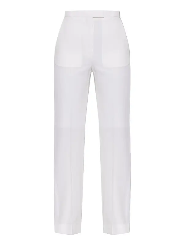 Alexander McQueen Wool Flared Trousers - Cream