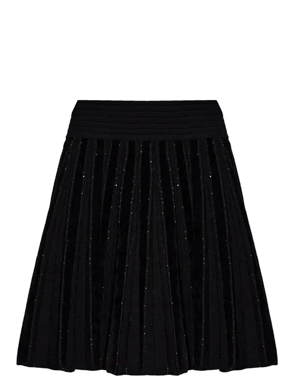 Balmain Mini Skirt With Sequins - Black