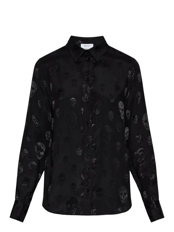 Alexander McQueen Shirt With Skull Motif - Black