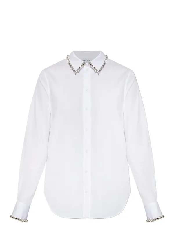 Alexander McQueen Shirt With Shimmering Crystals - White