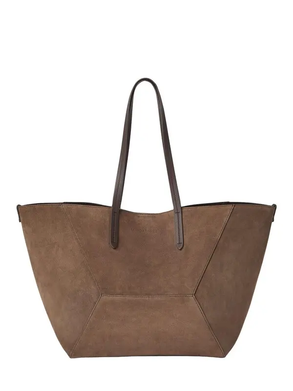 Brunello Cucinelli Suede Tote Bag - Brown