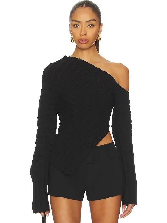 Cult Gaia Jaidan Knit Top - Black