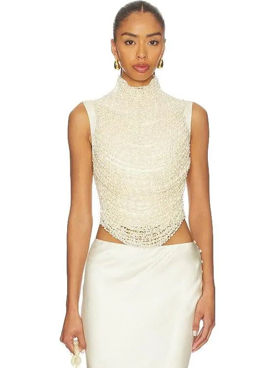 Cult Gaia Taraji Sleeveless Top - Pearl