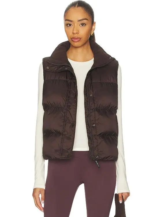 Beyond Yoga Big Cozy Puffer Vest - Dark Chocolate
