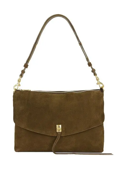Rebecca Minkoff Darren Lg Top Zip Shoulder Bag - Dark Olive