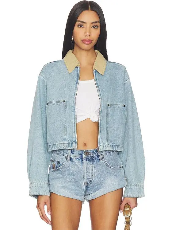 Blanknyc Cropped Denim Jacket - Coffee Run