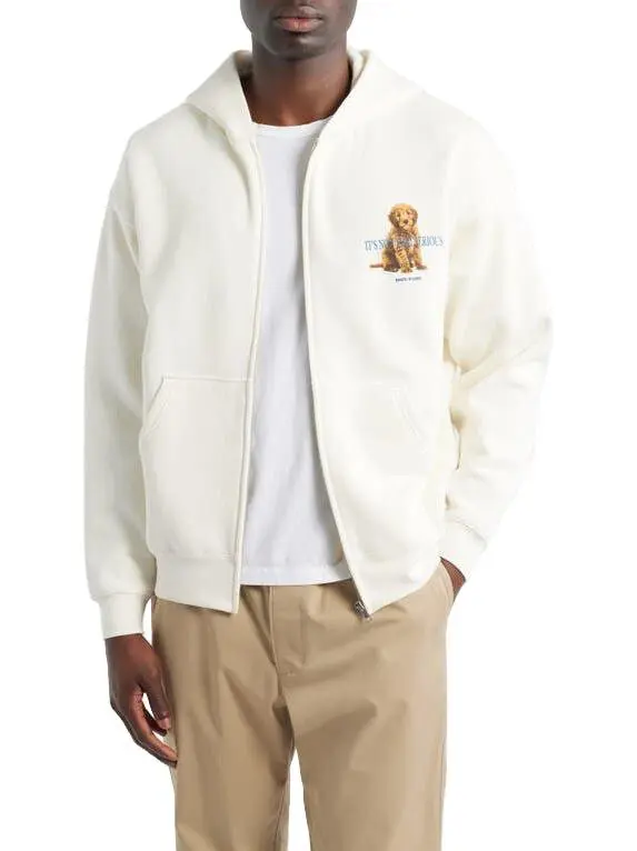 SANTO STUDIO Not That Serious' Fleece Hoodie - Cream