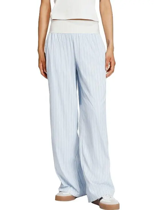 Adidas Originals By Alexander Wang Stripe Wide-leg Pant - Crystal Sky/ambient Sky
