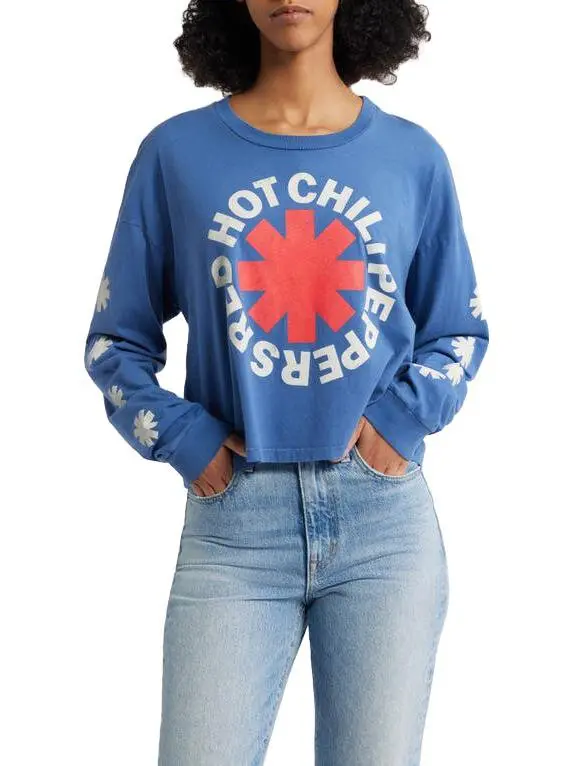 Daydreamer Red Hot Chili Peppers Graphic Long Sleeve T-shirt - Denim