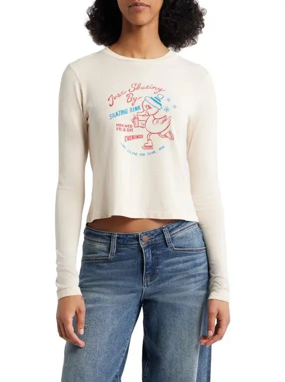 Daydreamer Cotton Graphic Long Sleeve T-shirt - Dirty White