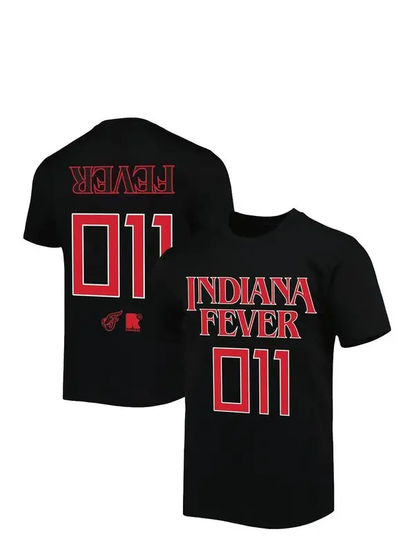 ROUND21 Indiana Fever Stranger Things Premium Relaxed T-shirt - Black