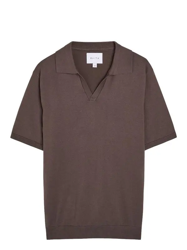 RAITH Priva Cotton Polo Shirt - Dark Brown