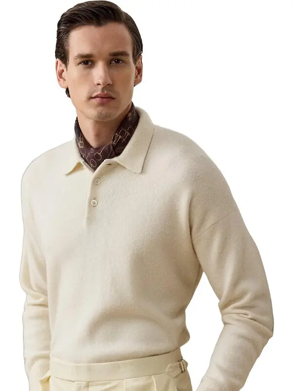 Ralph Lauren Cashmere-alpaca Polo Sweater - Classic Cream